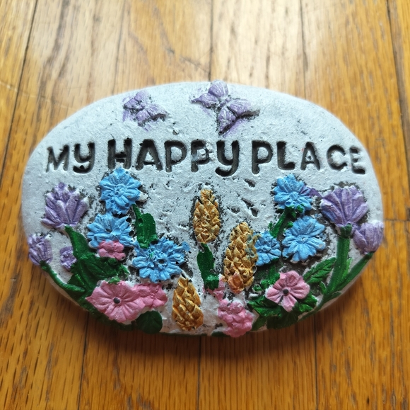 Other | Decorative Garden Stone With Floral Design | Poshmark